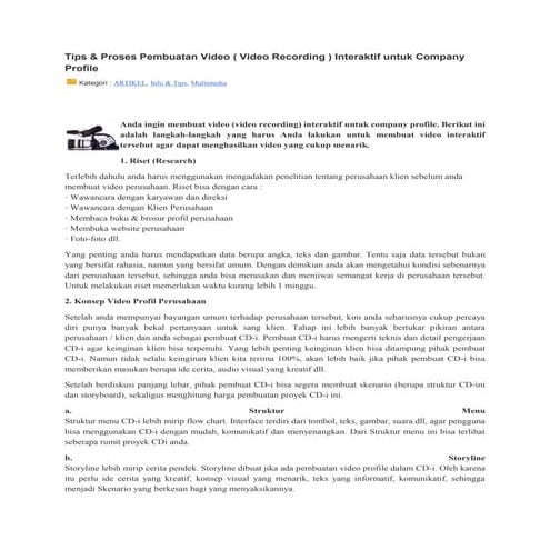 Membuat video company profil | DOCX