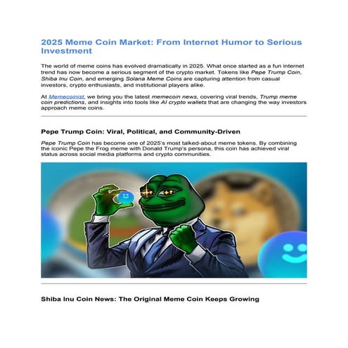 The meme coin market in 2025 is bigger and more dynamic than ever. | DOCX