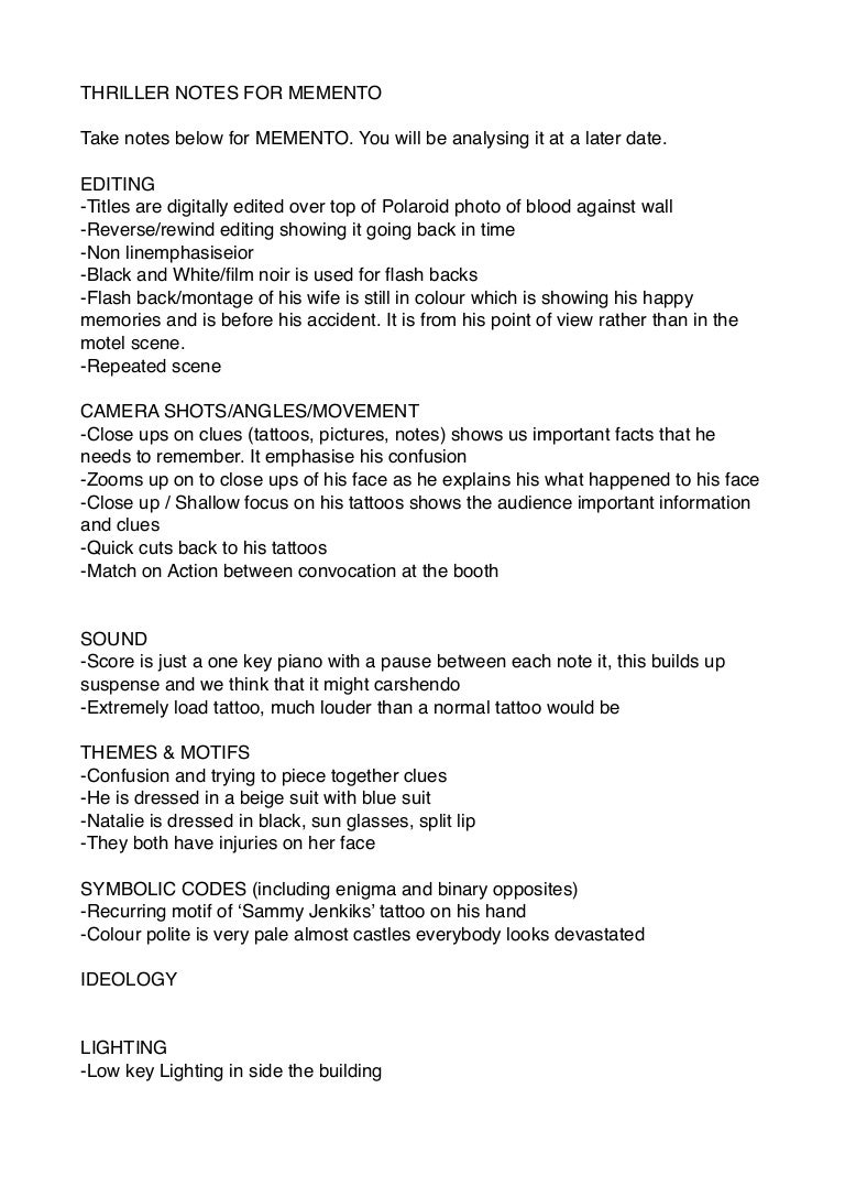 Memento Notes