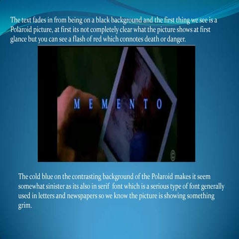 Memento Opening Analysis | PPTX