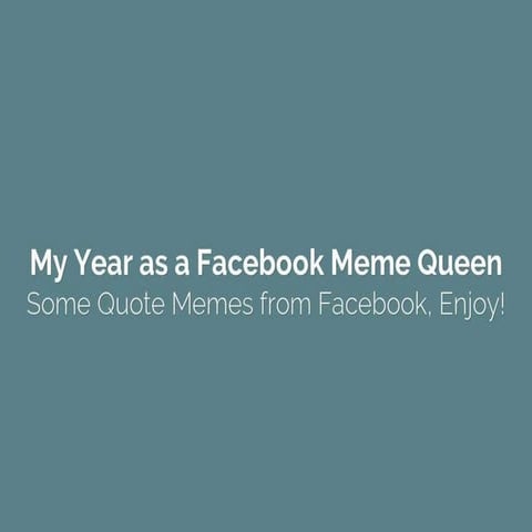 My year as Meme Queen on Facebook | PPT