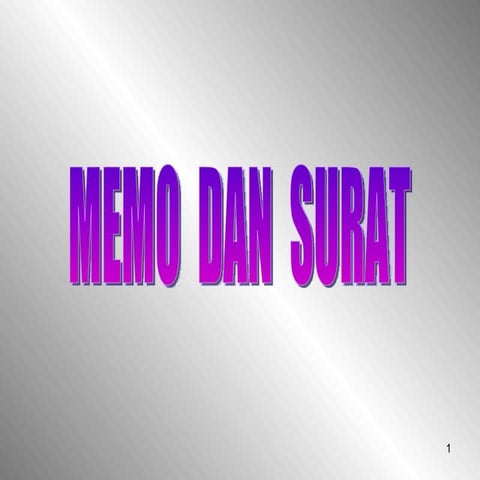 Materi Pembelajaran Menulis Memo dan Surat | PPT
