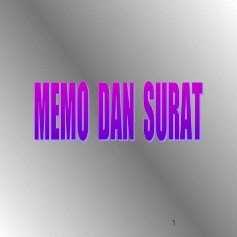 Memo dan-surat | PPT