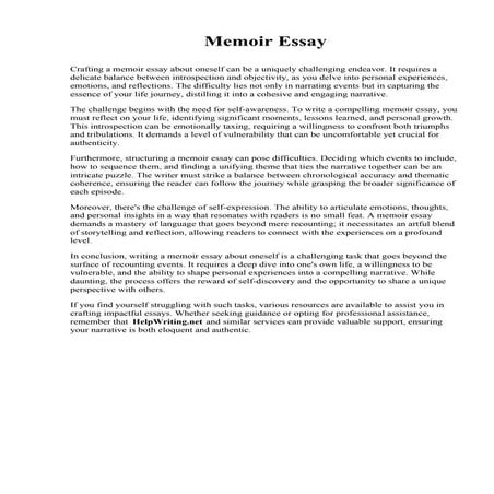 Memoir Essay | PDF
