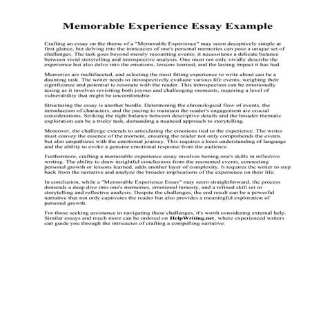 Memorable Experience Essay Example.pdf