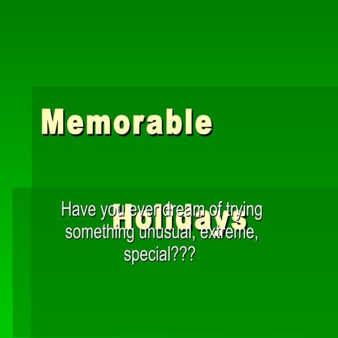 Memorable holiday | PPT