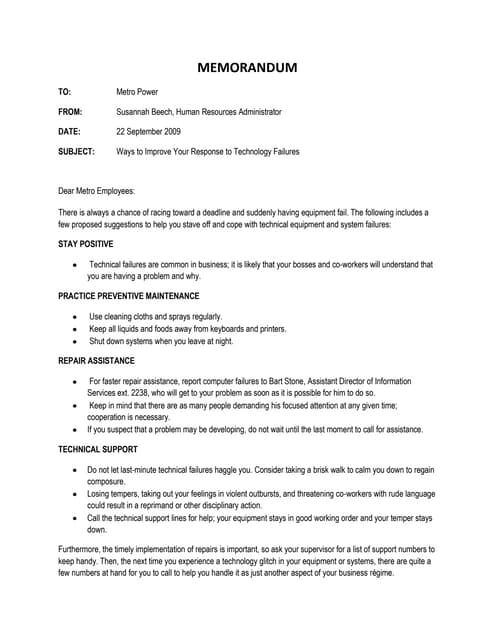 Inter office memorandum and informal (short) report | PPT