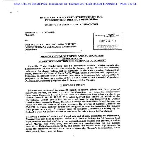 Memorandum of points and authorities in support of plaintiff's motion for summary judgment | PDF