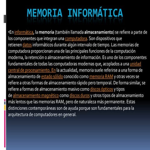 Memoria informática | PPTX