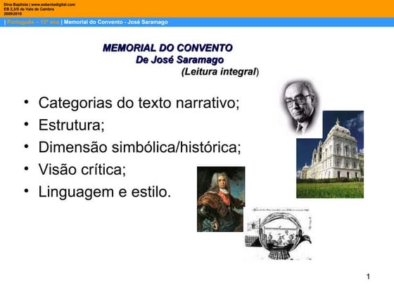 "Memorial do Convento" Análise do Capitulo XVII | PPT