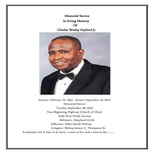 Memorial Service Final[ Ar][1] | PDF | Christianity | Religion & Spirituality