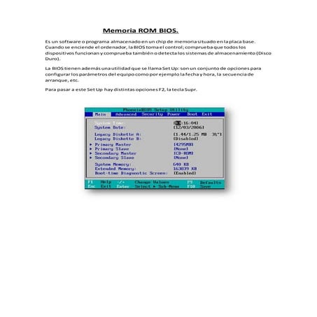 Memoria rom bios | DOCX