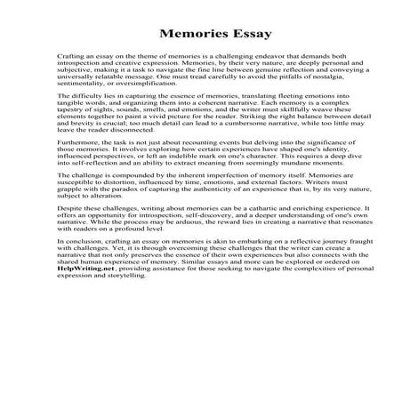 Memories Essay.pdf