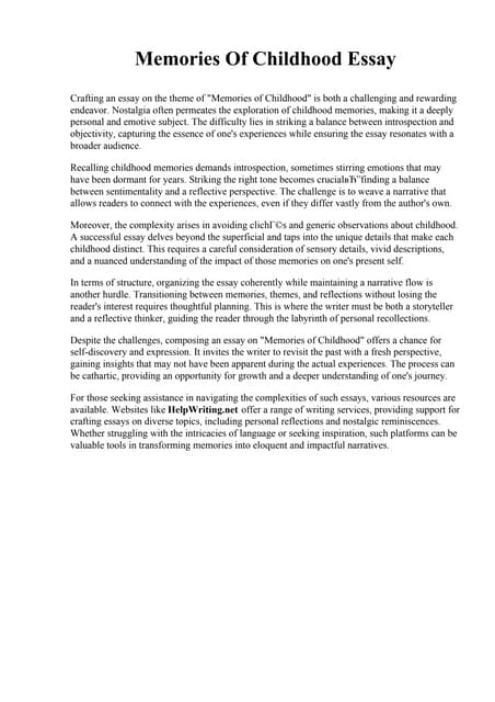 Essay On Childhood Memories.pdf