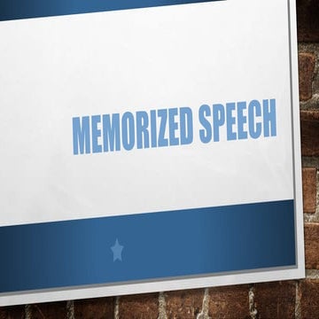 Memorized speech | PPTX