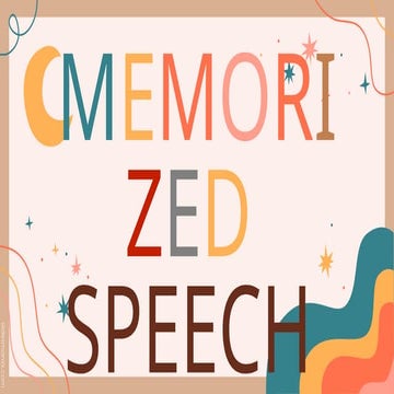 Memorized Speech in Oral Communication in context | PPTX