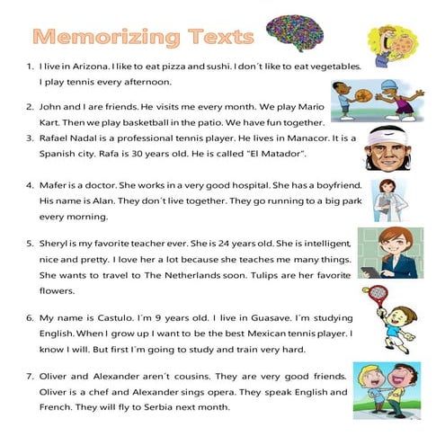 Memorizing texts 1- 7 Cástulo | PDF