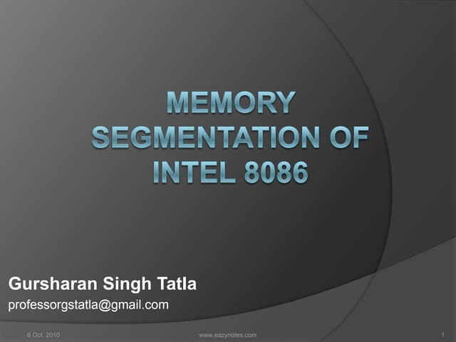 8086 memory segmentation | PDF