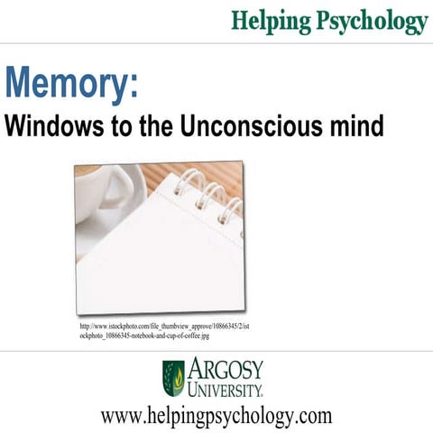 Memory : Window to the Unconscious mind | PPT