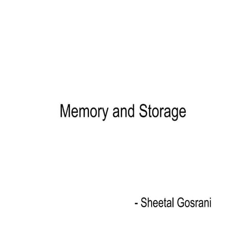 Memory and storage | PPT
