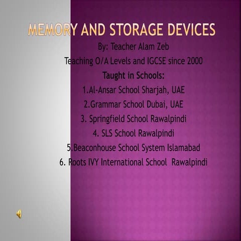Memory and storage devices | PPT