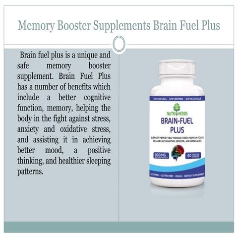 Memory booster supplements brain fuel plus | PPT