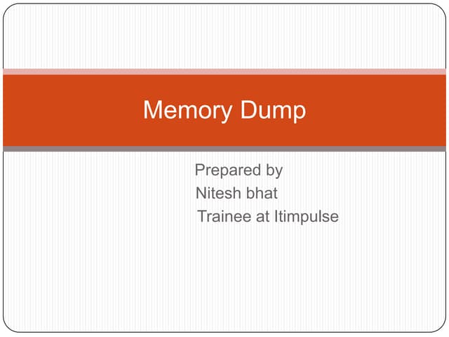 Windows Crash Dump Analysis | PPTX