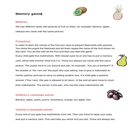 Memory game[1].fruit | PDF