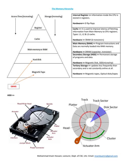 Dbms 8 Memory Hierarchy And Indexing Pdf Databases Computer