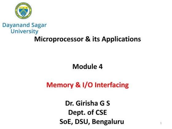 Interfacing memory with 8086 microprocessor | PPTX | Data Storage and Warehousing | Computing