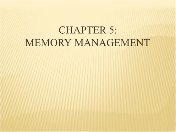 Memory Management in OS | PPT