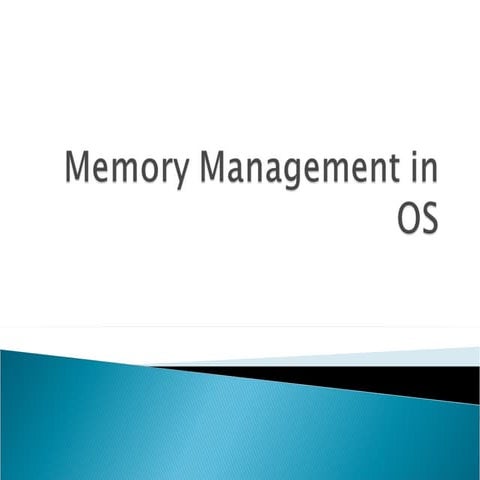 Memory management in os | PPT