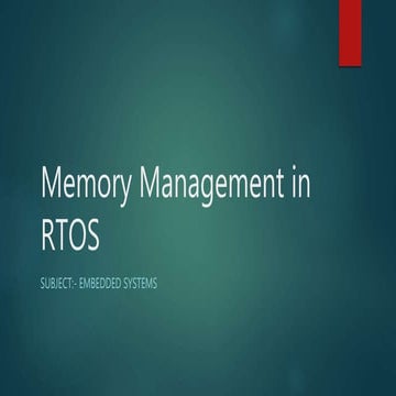Memory Management In Rtos Pptx