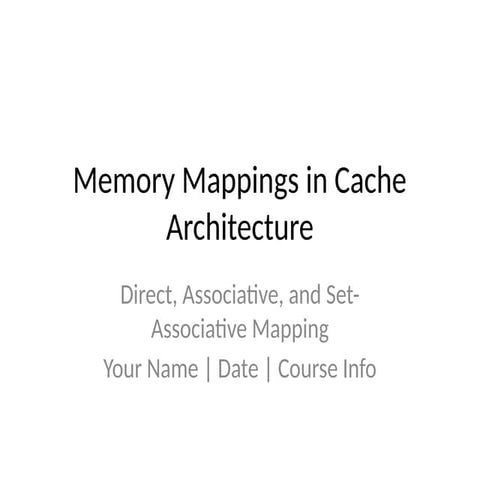 Memory Mappings Presentation | Cache Memory | Irfan Rehman | PPTX