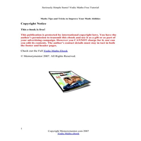 Memorymentor maths tips | PDF