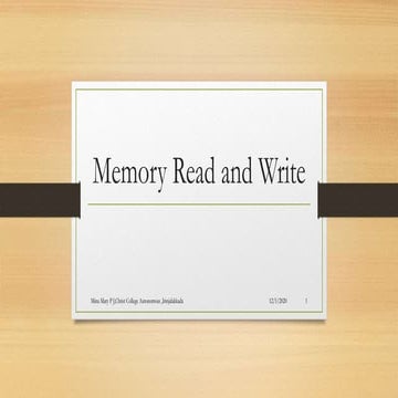 Memory read and write | PPTX