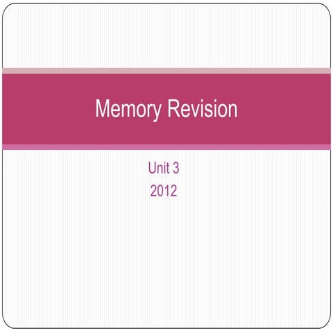Memory revision multiple choice test | PPTX | Brain and Nervous System ...