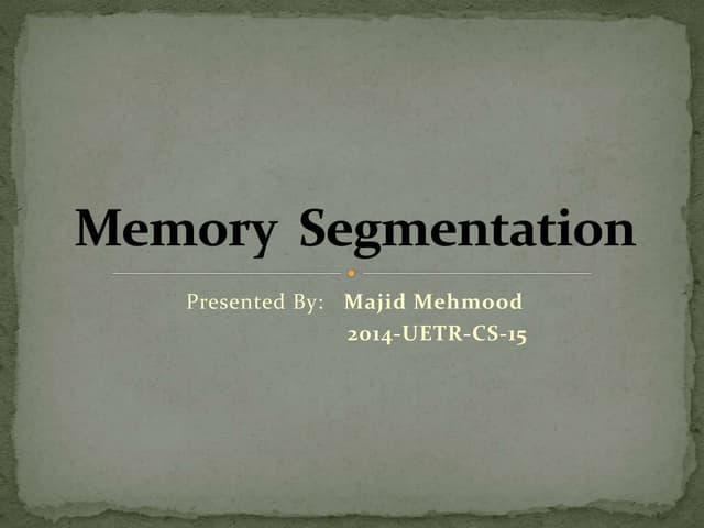 8086 memory segmentation | PDF