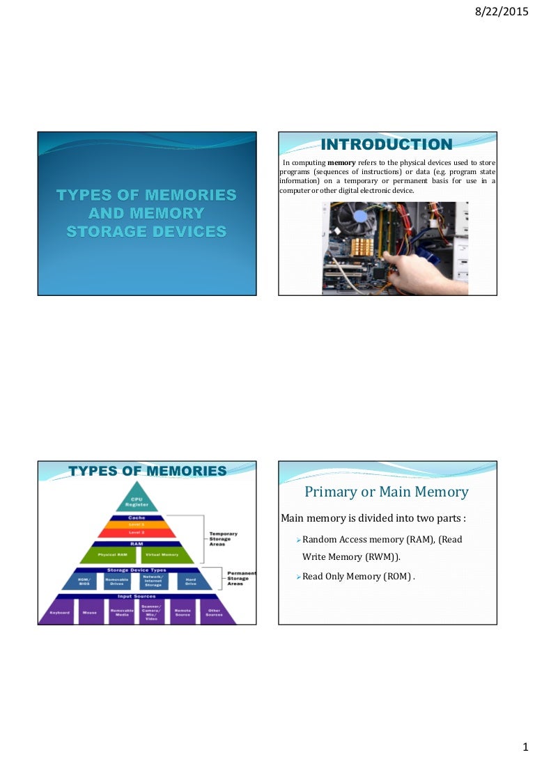 Memory types Memory types