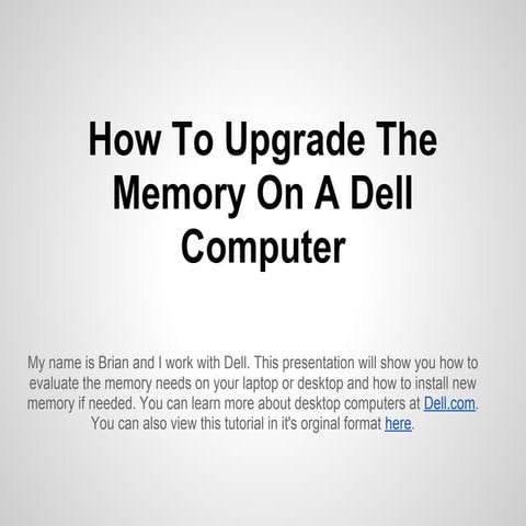 Memory upgrade | PPT