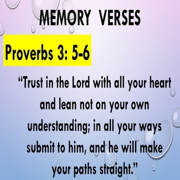 Memory Verse 1 for complience of the school | PPT