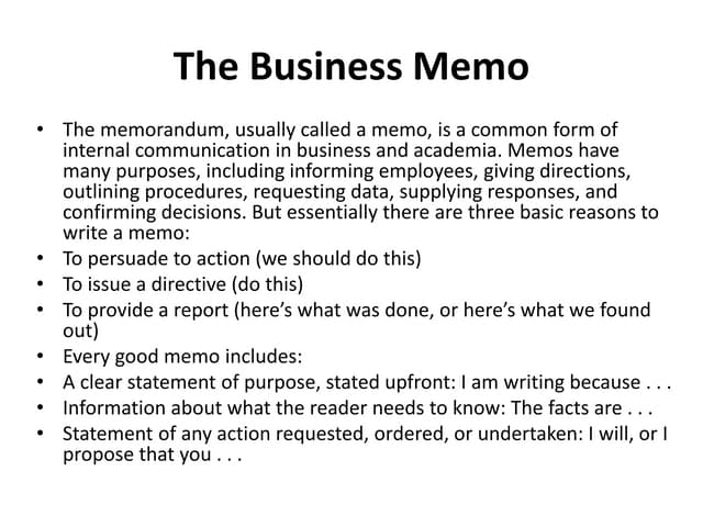 memo writing | PPTX