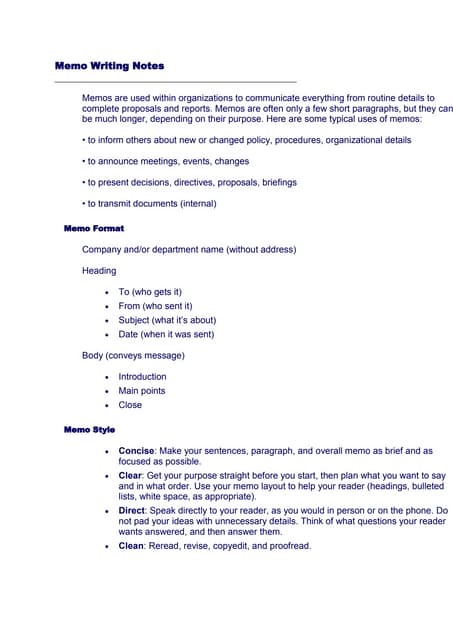 Memo and other letter formats | PPT