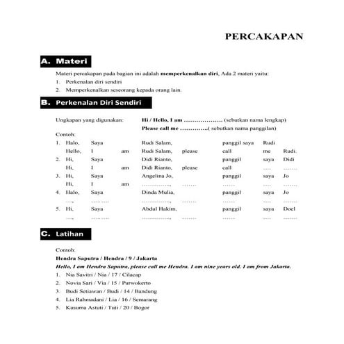 Memperkenalkan diri | PDF