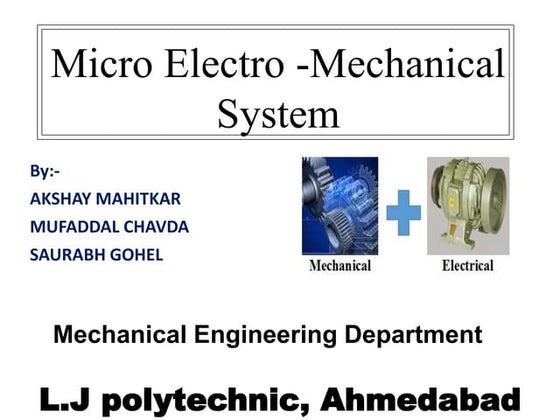 Micro Electromechanical System (MEMS) | PPTX | Chemistry | Science