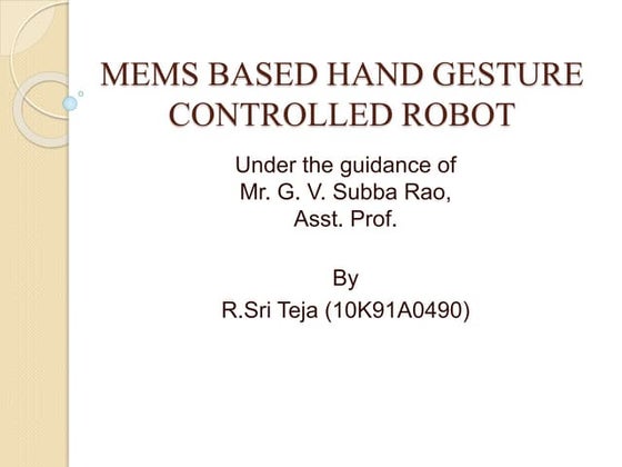 Gesture controlled robotic arm embedded systems project | PDF