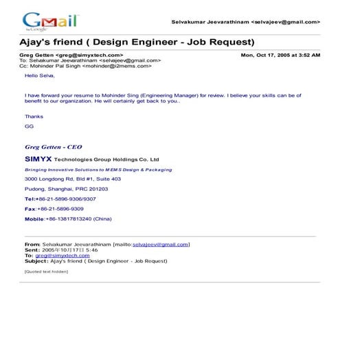 Mems Journey Started As Associate Design Engineer Oct2005 @ Simyx | PDF
