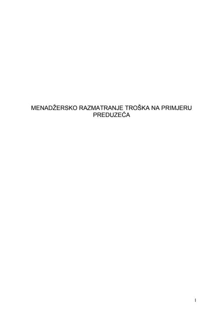 Materijalni troskovi proizvodnog preduzeca | DOC