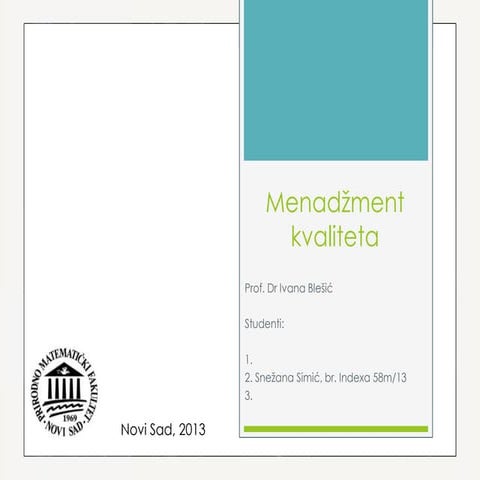 Menadzment kvaliteta~~organska i funkcionalna hrana | PDF