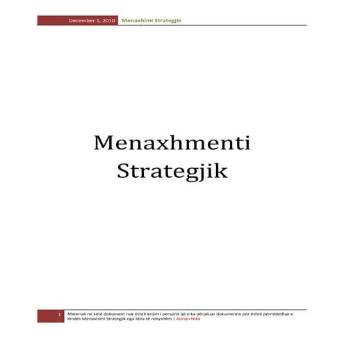 Menaxhmenti strategjik | PDF